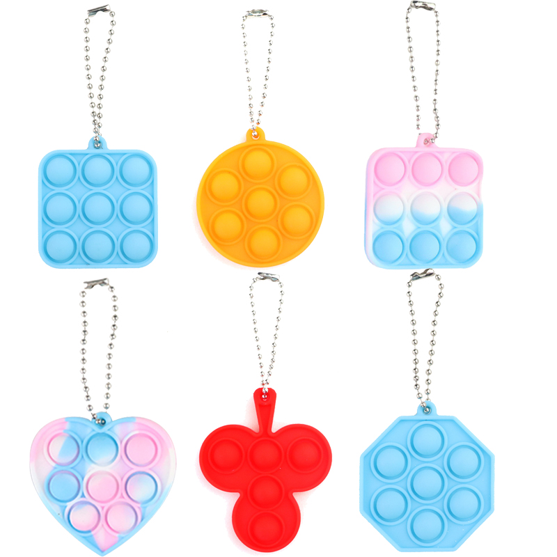 Colorful keychain various shapes mini pop it toy | Pop It Fidget Toy ...