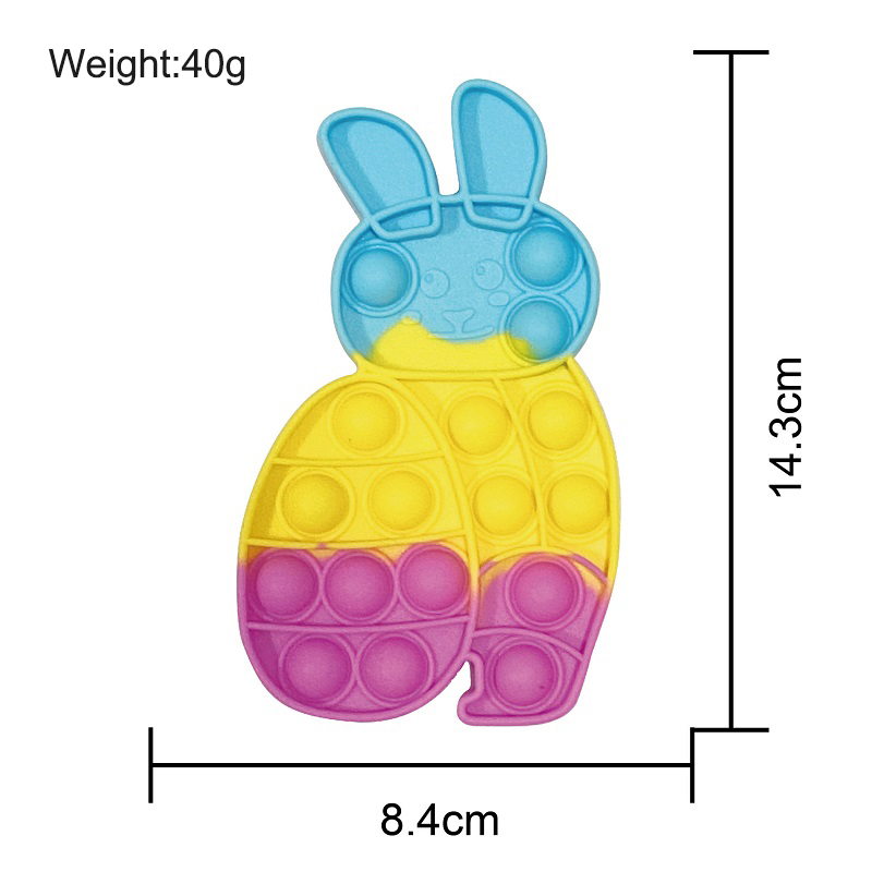 Easter bunny silicone anxiety rainbow pop it fidget toy | Pop It Fidget ...