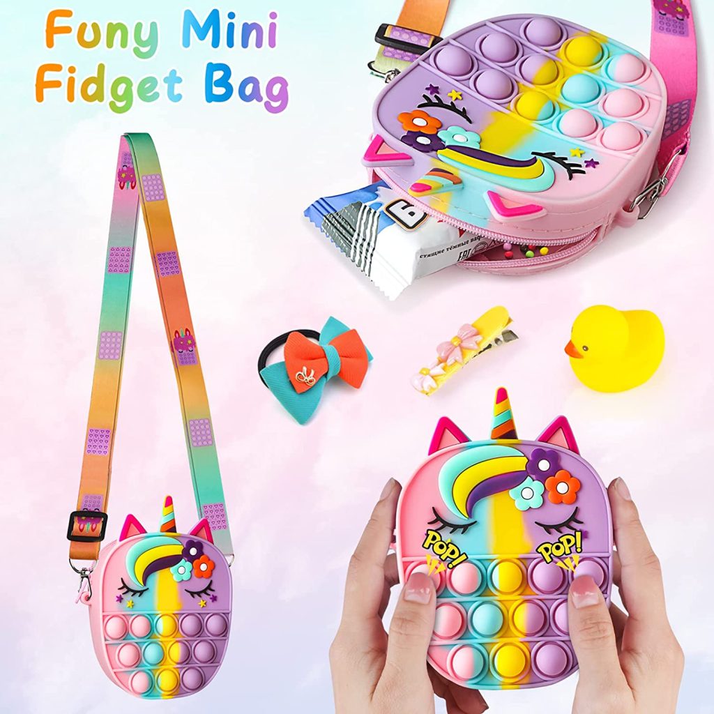 Silicon unicorn pop bubble fidget bag | Pop It Fidget Toy Wholesale