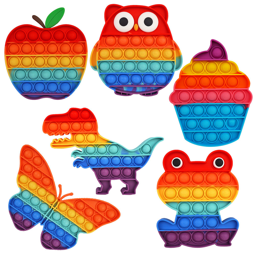 Silicone rainbow push pop it fidget toy | Pop It Fidget Toy Wholesale