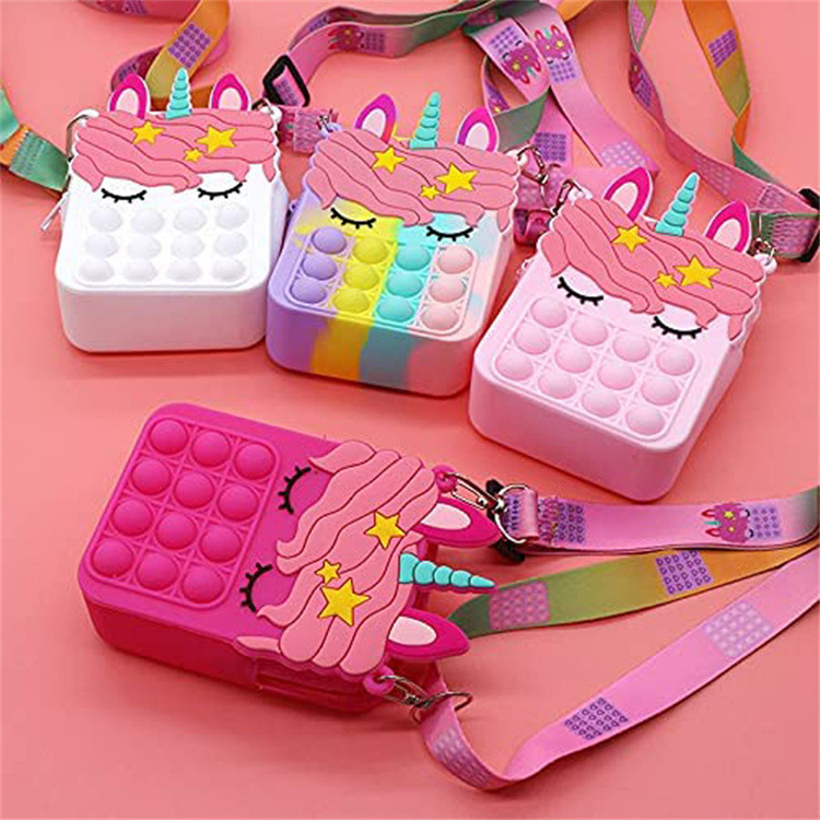 Unicorn coin card pop wallet fidget bag | Pop It Fidget Toy Wholesale