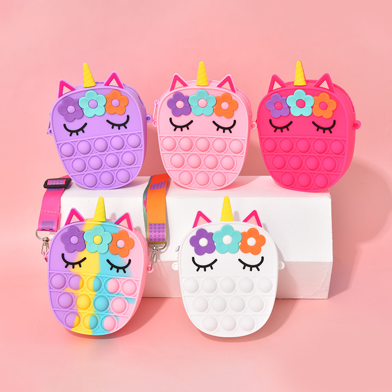 Unicorn coin card pop wallet fidget bag | Pop It Fidget Toy Wholesale